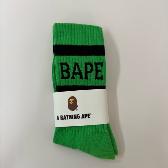 Bape | Underwear & Socks | Bape Crew Socks Striped Logo Mens Womens ...